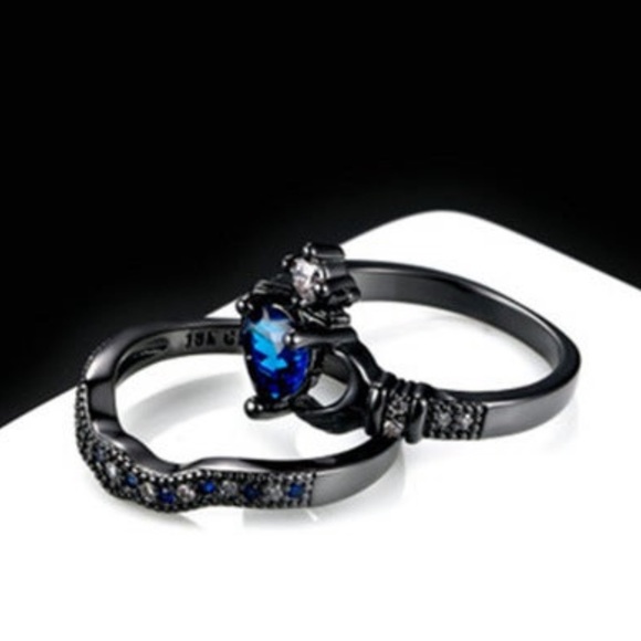 Jewelry | Unique Beautiful Blue Engagement Ring Set | Poshmark